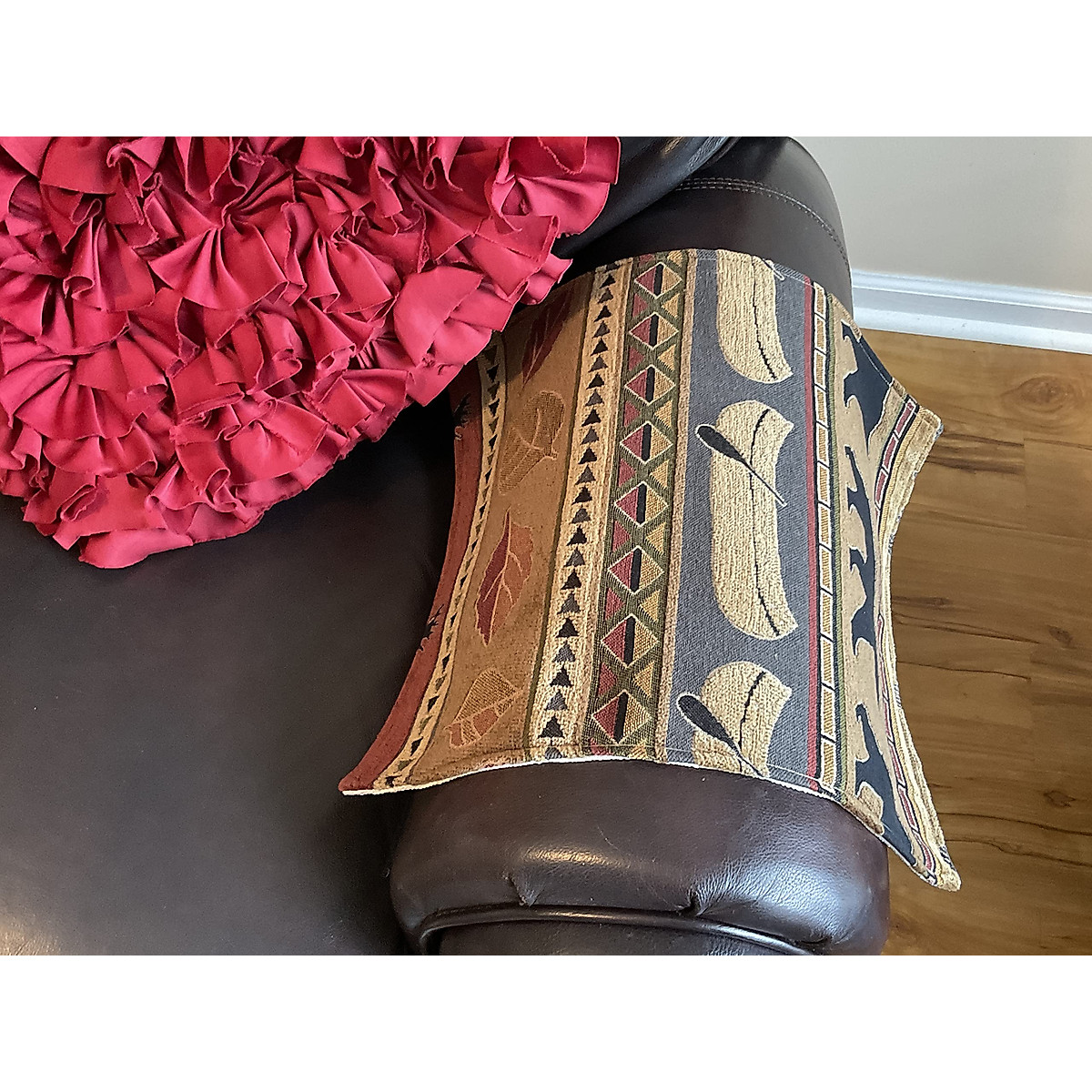 Headrest Cover 'ELK’ for chair cover, protector pad, RV's, sofas, loveseats, office chair, headrest cover recliners, theater chair, log cabin, slipcovers, furniture protectors. 17x26 By: Bittlemen Co.