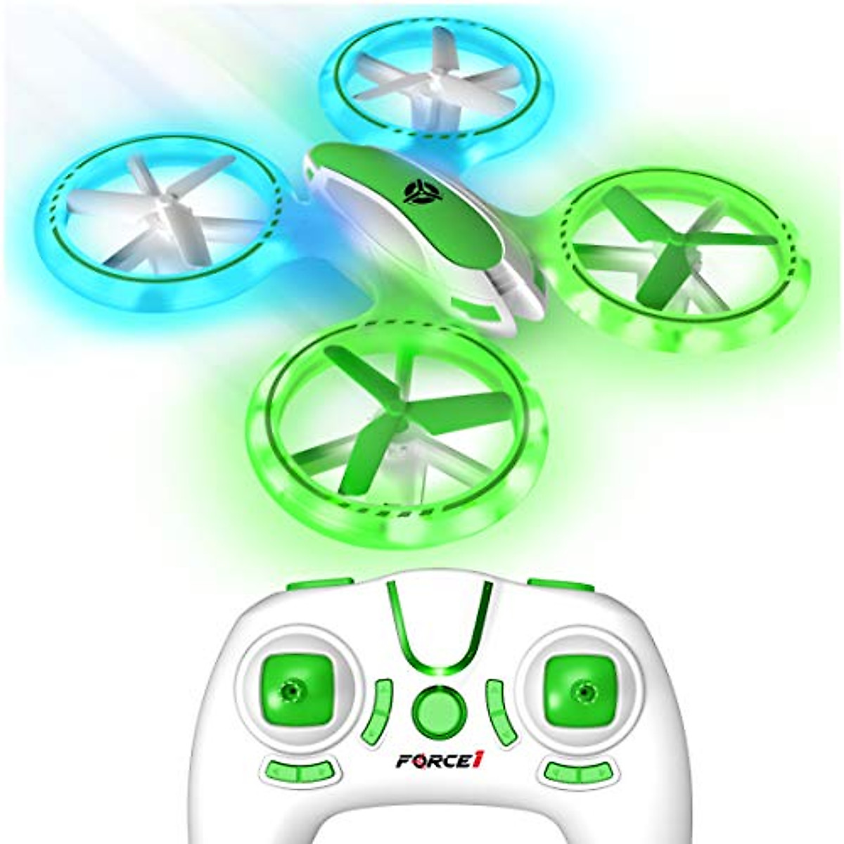 Force1 UFO 3000 LED Mini Drone for Kids - Remote Control Drone, Small RC Quadcopter for Beginners with LEDs, 360 Flips, 4-Channel Remote Control, 2 Speeds, and 2 Batteries