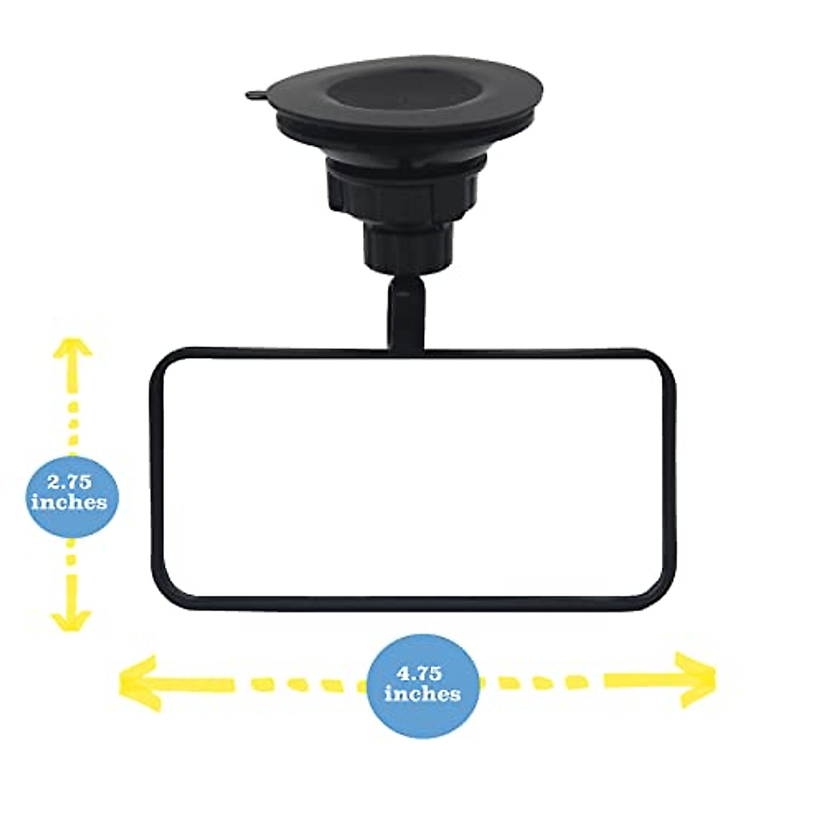 "Backseat Look-See" by Safe View Company, Toddler Baby Car Mirror, See All Passengers in the Backseat, Rear View Mirror Accessories (Rectangle Shape)