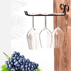 Glass Cup Organizer for Kitchen Cabinets Wine Glass Rack Goblet Cup Stemware Bar Holder Shelf Hanger Or Wine Bottle Storage Rack High Shelf Storage Box Can Water Bottle (Black, One Size)