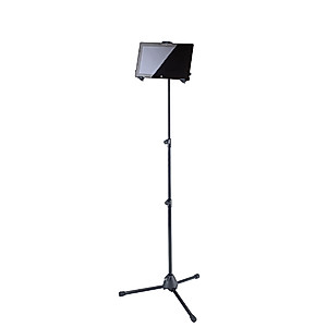 K&M Konig & Meyer 19793 Universal Tablet Mount/iPad Holder & Stand Rotate Tablet 360°, Adjustable Height, Stable Tripod Base, Studio/Remote Home Use, Portable, German Made Black