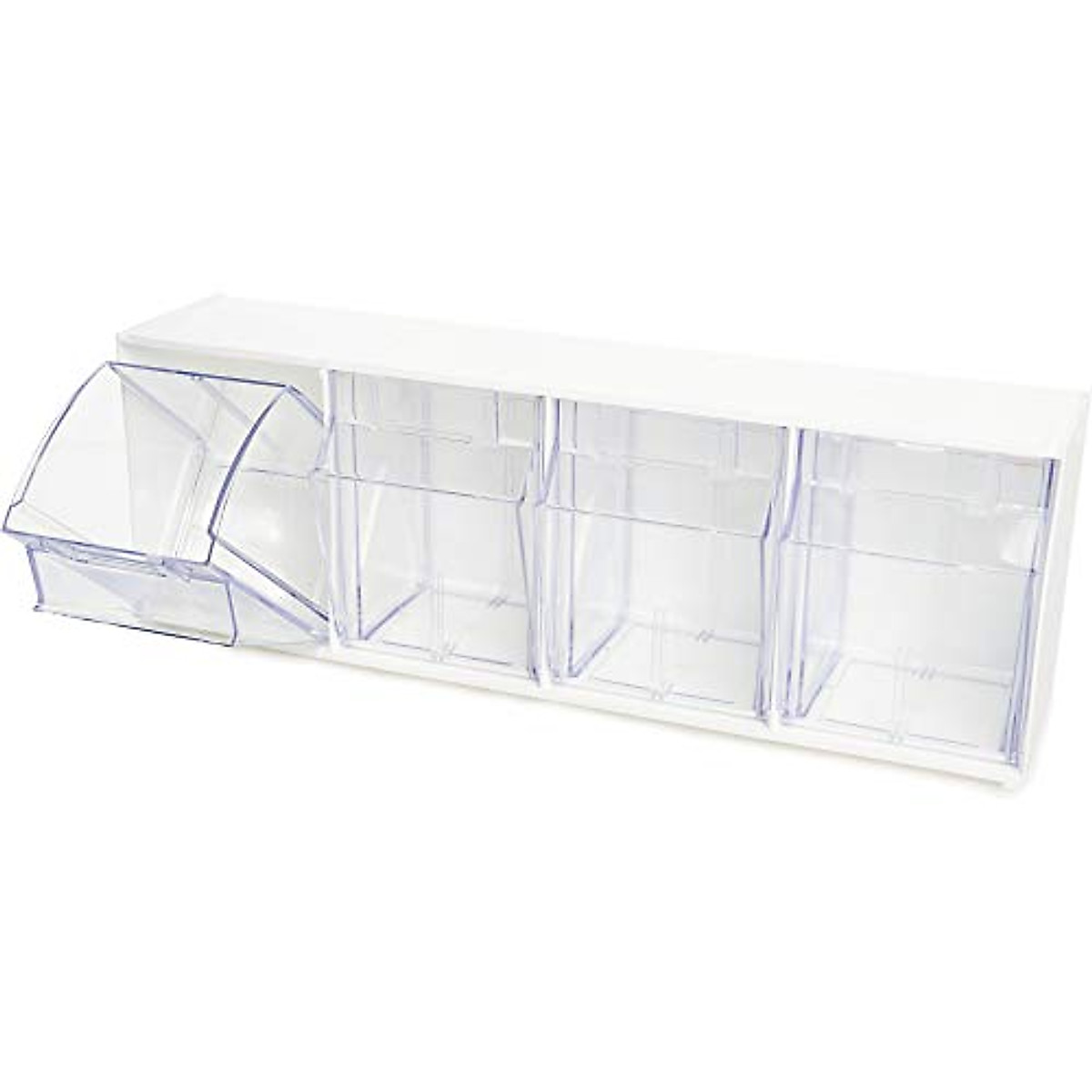 Deflecto Interlocking Multi Storage Organizer Tilt Bin, White