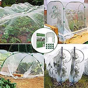 Garden Mesh Netting Kit, Plant Covers 8x24 Ft Ultra Fine Mesh Netting & 6Pcs Garden Hoops & 18 Clips for Vegetable Plants Fruits Flowers Crop Greenhouse Row Cover Birds Animals Barrier Protection Net