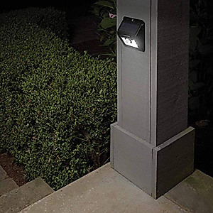 Beams Solar Wedge 8 LED 100 Lumen Outdoor Security Motion Sensor Wall Light, 4-Pack, Black