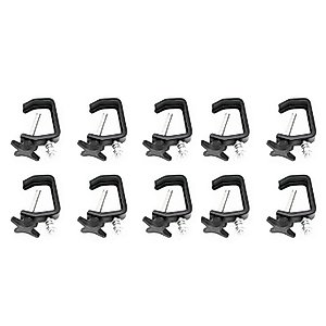Tawelun 10 Black C Clamp 1-2" Truss Light Mounting CLP-03 Standard C Clamps 44 LBS（20KG）Capacity