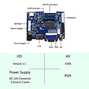 VSDISPLAY HDMI VGA 2AV LVDs Controller Board for B140XW01 N140BGE-L31 HT140WXB B156XTN02 N156BGE-L21 NT156WHM-N50 14" 15.6'' 1366x768 40Pin LED LCD Panel
