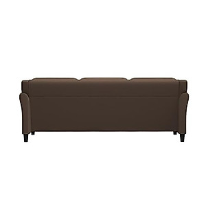 BOWERY HILL Microfiber Sofa Couch in Brown