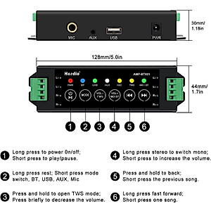 Herdio 5.25" 400 Watt Ceiling Bluetooth Speakers, 2-Way in-Wall Ceiling Speakers Perfect for Indoor/Outdoor Wall &Ceiling Mount (2 Pairs)