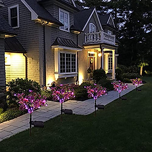 Doingart Solar Phalaenopsis Garden Lights Outdoor Decorative, Outdoor Solar Flower Lights for Patio, Garden, Yard, Lawn, Pathway (2pcs )