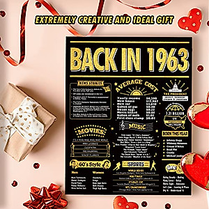 InstaDecor 60th Birthday Card Gifts for Men and Women, Happy and Funny Birthday Cards for Husband, 8x10 inch Print for Party Supplies Centerpieces, Gold Laser