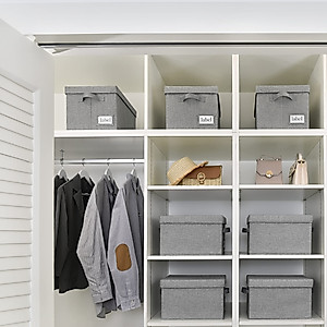 GRANNY SAYS Bundle of 2-Pack Closet Bins with Metal Frame & 3-Pack Rectangle Fabric Storage Bins with Lids