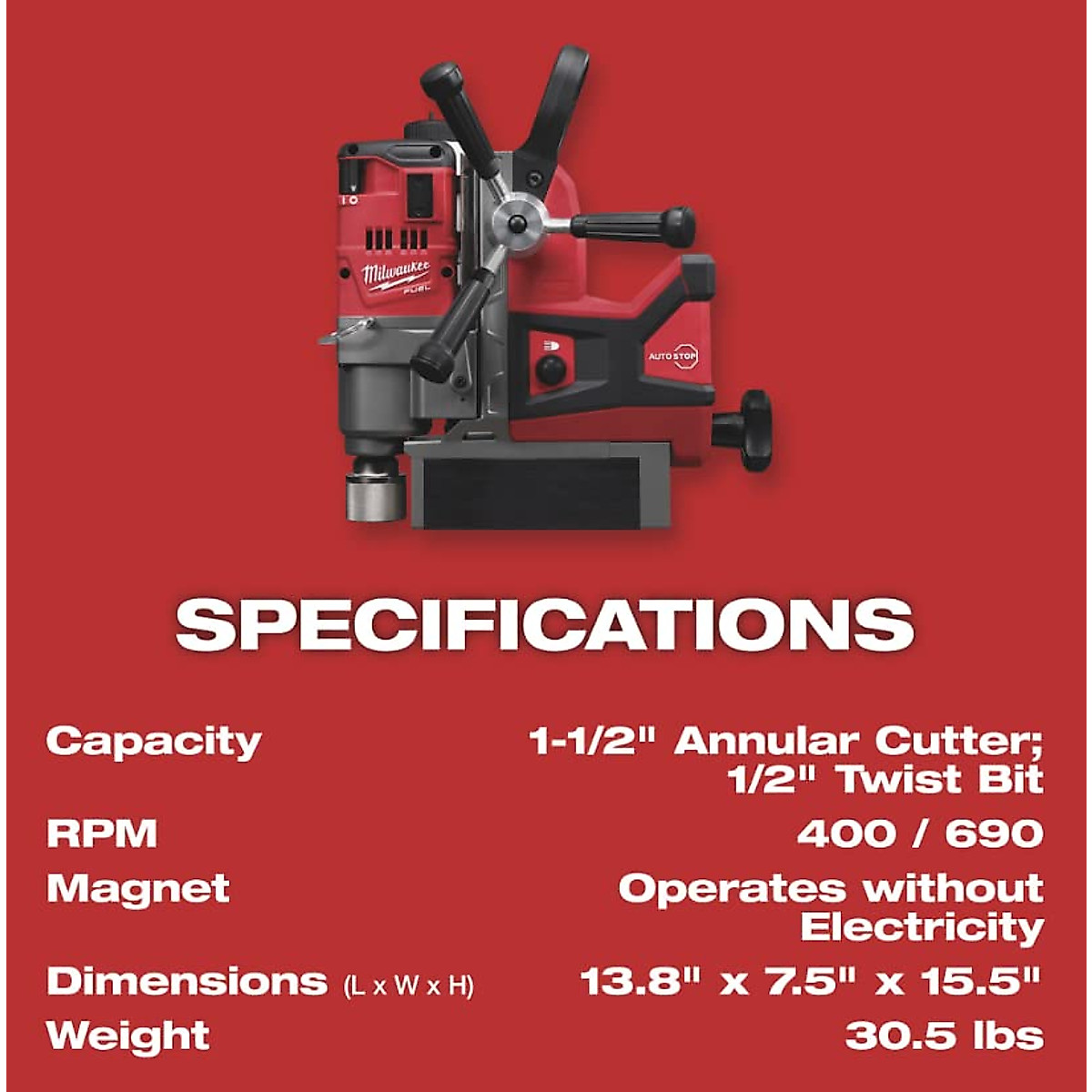 Milwaukeey M18 FUEL 1-1/2'' Magnetic Drill High Demand Kit