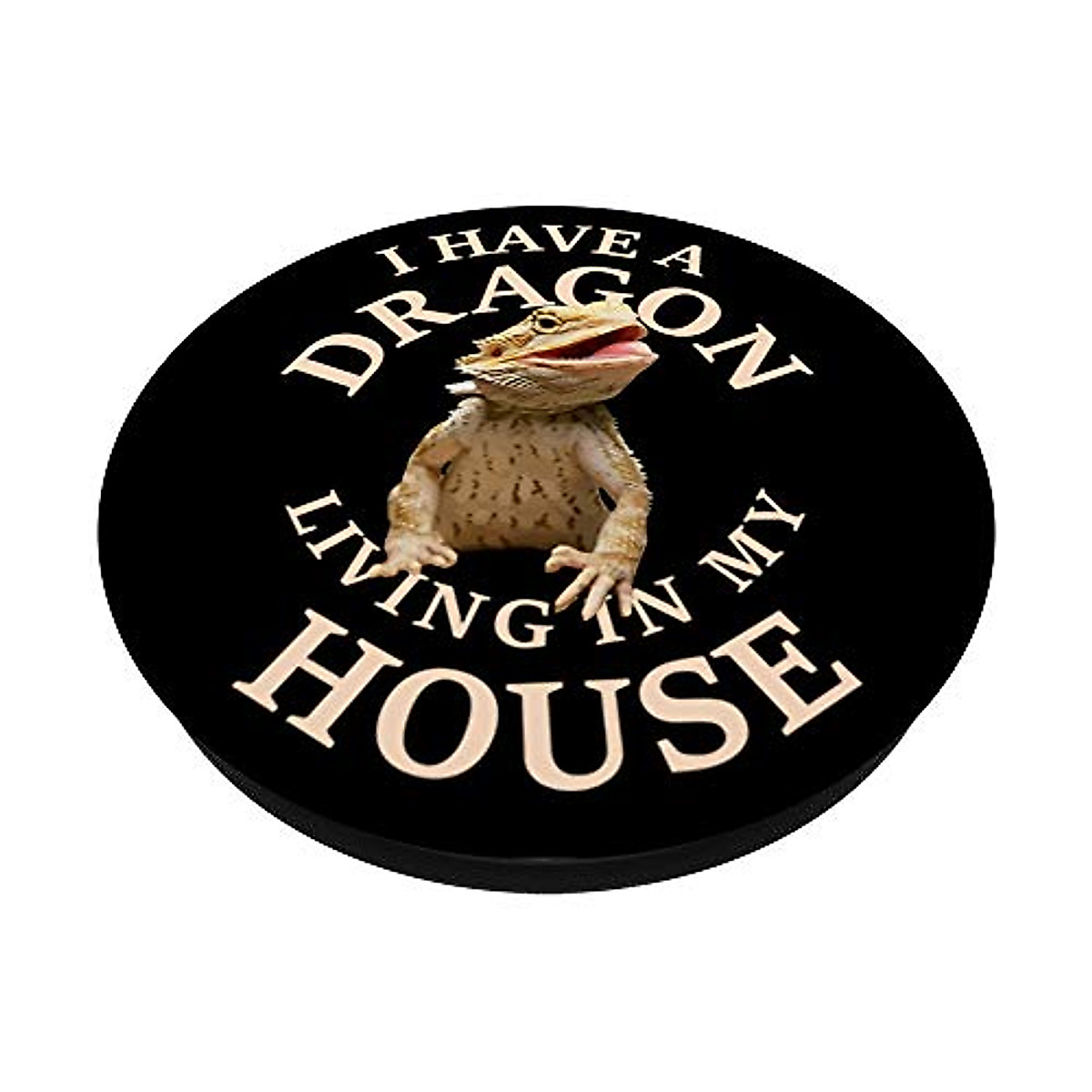 Bearded Dragon Dragon Pogona Barbata Lizard on Black PopSockets Swappable PopGrip