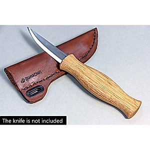 BeaverCraft Knife Leather Sheath SH1 6" x 2.4" Fixed Blade Knife Leather Sheath for Fixed Blade Knives Belt Fits up to 3.5" Blade Knives Genuine Brown Leather Case