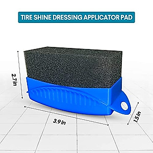 Tire Shine Dressing Applicator Pad, Tire Foam Applicator Sponges Contour Tire Wheel Shine Car Cleaning, Reusable Tire Sponges Applicator Pads Tire Wax Wipe with Lid