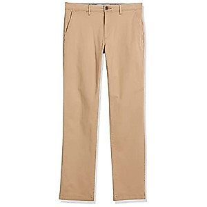 Amazon Essentials Men's Slim-Fit Casual Stretch Khaki Pant, Dark Khaki Brown, 32W x 30L