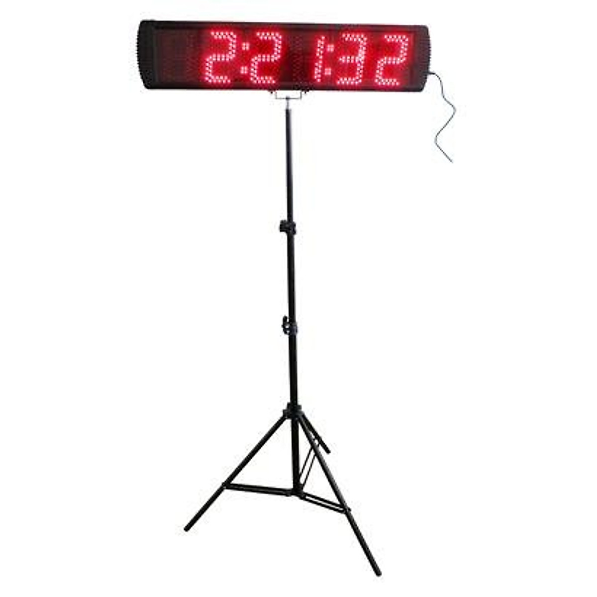 GOODRELIISH Large Red Color LED Race Timing Clock with Tripod 5-inch High Character for Semi-outdoor Countdown/up Timer Running Events IR Remote Control