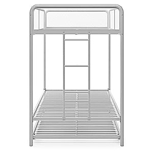 DHP Triple Metal Bunk Bed Frame, White, Twin