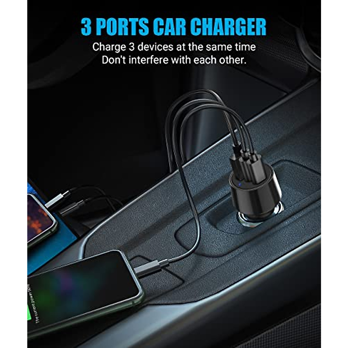 USB C Car Charger 48W, Deep Dream USB C Car Adapter Fast Charging, PD & QC3.0 Cigarette Lighter Adapter Compatible with iPad, iPhone 14 Plus Pro 13 12 11, Samsung Galaxy S23 S22 S21 S20, Google Pixel