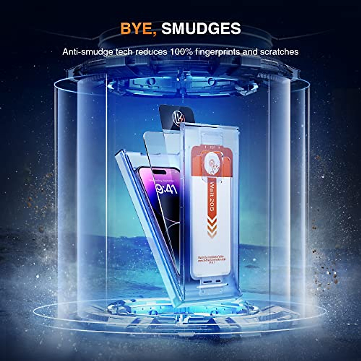 LK 2 Pack iPhone 14 Pro Max Screen Protector [Auto Dust-Elimination] with 2 Pack Camera Lens Protector, 9H Hardness, Easy Installation, Ultra-Thin Anti-Scratch for iPhone 14 Pro Max