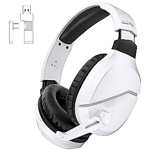 WolfLawS Wireless Gaming Headset with Noise Canceling Microphone for PS5, PC, PS4, 2.4G/Bluetooth Gaming Headphones with USB and Type-c Connector, Wired Mode for Controller