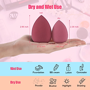 4 Pcs Makeup Sponge Set, Foundation Multi-colored Beauty Blender Sponge Storage Case, Makeup Sponge with Holder, Flawless for Cream, Liquid Foundation & Powder Application, Super Soft Latex Free