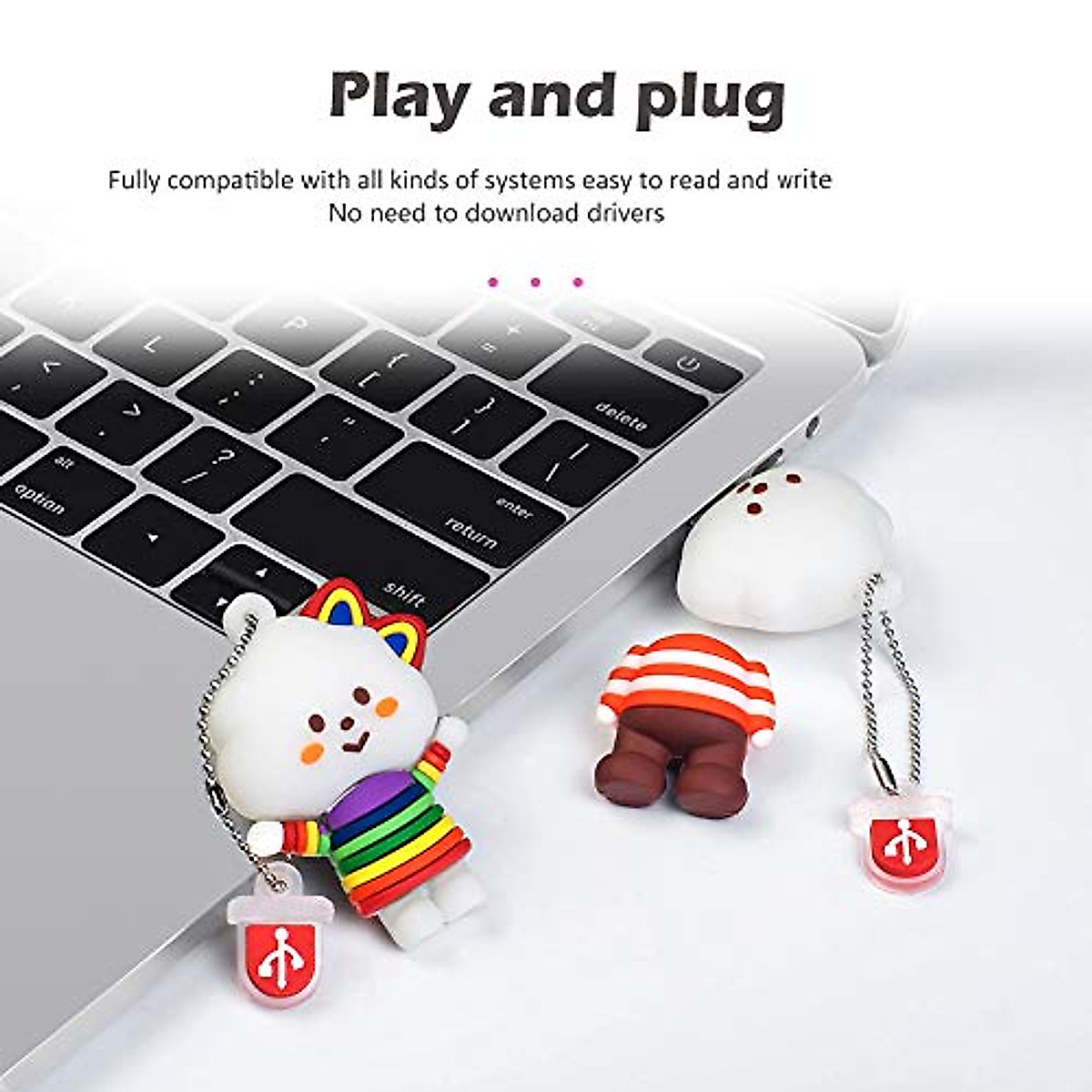 BorlterClamp 32GB USB Flash Drive Cute Cartoon Cloud Girl Model Memory Stick, Gift for Students and Children