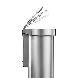 simplehuman 45 Liter / 12 Gallon Semi-Round Automatic Sensor Trash Can, Brushed Stainless Steel