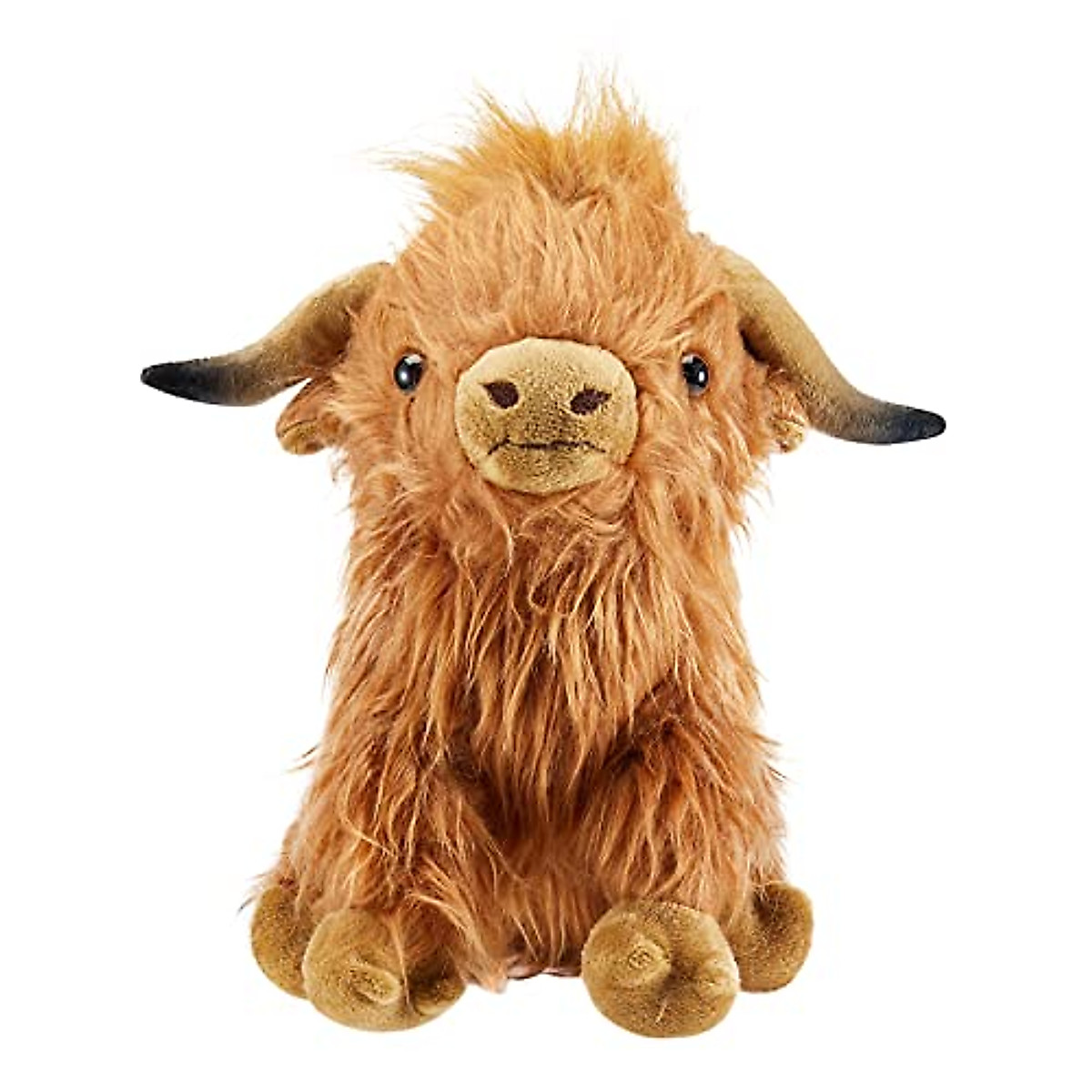 BULINGNA Highland Cow Stuffed Animals, Realistic Fluffy Scottish Cow Plush Toy Doll Gift for Adults Kids (Brown B)
