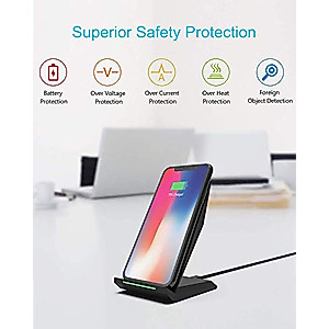 NANAMI Fast Wireless Charger with USB Phone Charger, Qi Certified Charging Stand with QC3.0 Adapter 7.5W Compatible iPhone 14/13/12/SE 2020/11/XS,10W for Samsung Galaxy S23/S22/S21/S20/S10/Note 20/10