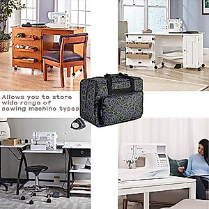 JanTeelGO Sewing Machine Carrying Case Tote Bag, Nylon Carry Bag, Padded Storage Cover Carrying Case with Pockets and Handles, Suitable for Most Standard Singer, Brother, Janome (Black)