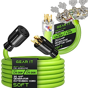 30A Generator Cord and 30A to 5-20R 4 Outlets