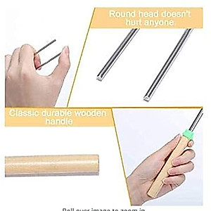 Telescoping Marshmallow Roasting Sticks with Wooden Handle 32-inch Extendable Sturdy Stainless Steel Roasting Forks for BBQ Extendable Forks Camping Accessories (4)