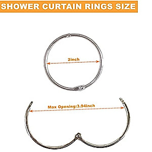 30Pcs Shower Curtain Rings Rustproof Metal Round Shower Ring Hooks for Bathroom Decorative Shower Curtain Rings for Shower Rods Curtains YUSZOOM (Silver)