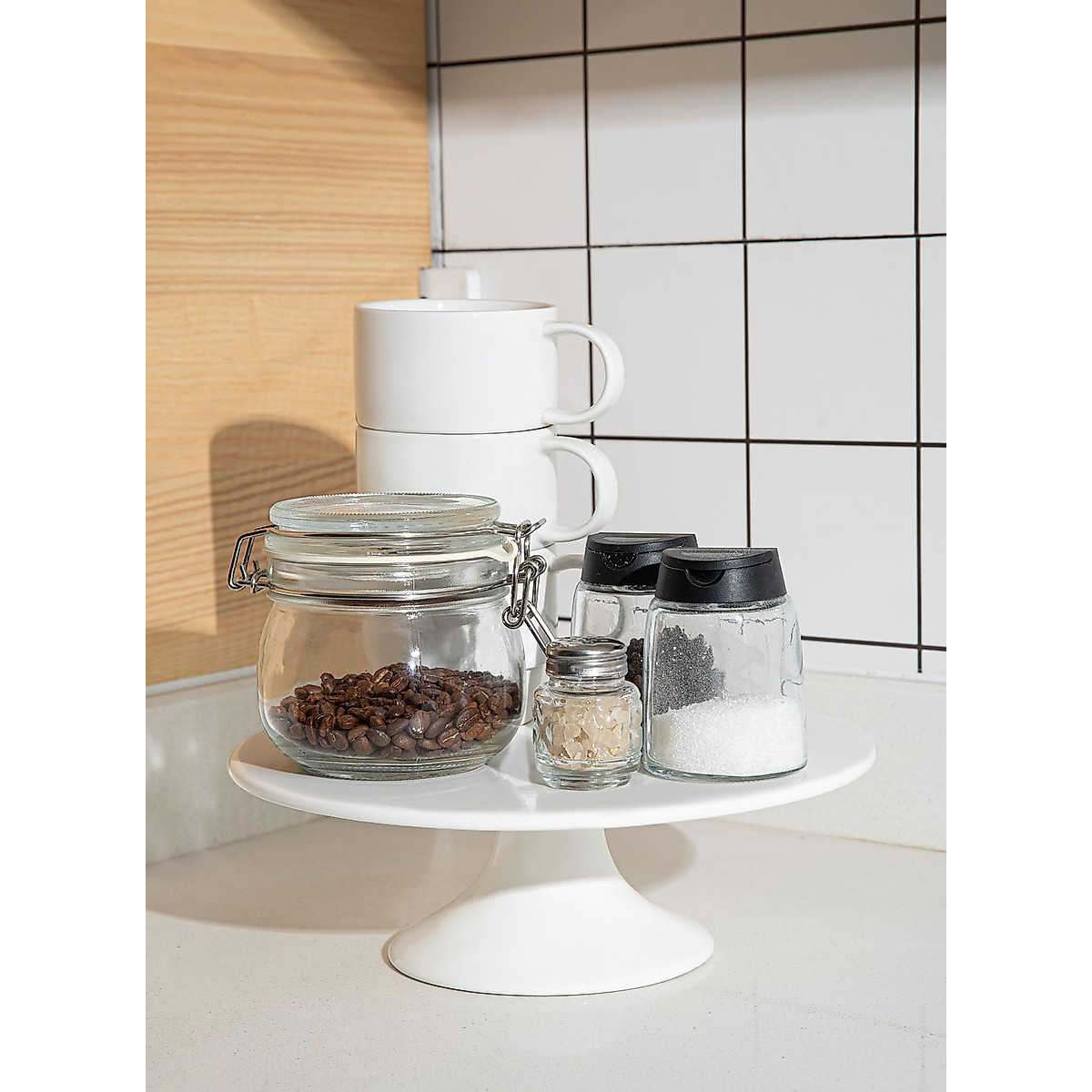 Sweese 10-Inch Porcelain Cake Stand, Round Dessert Stand, Cupcake Stand for Birthday Parties, Weddings, Baby Shower and Other Events, White