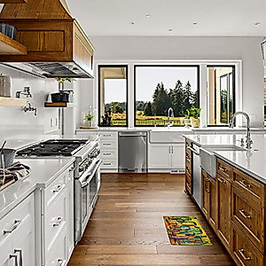 UpNUpCo Artistic Beautiful Anti Fatigue Kitchen Floor Mat - Unique Floor Mats - Pain Relief Padded Kitchen Mats - Floor Mats For In Front Of Sink - Memory Foam 30" X 17.5" X 10mm Picasso Wine