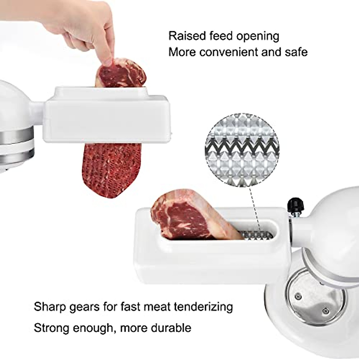 [UPGRADE] Meat Tenderizer Attachment for All KitchenAid Household Stand Mixers- Mixers Accesssories Meat Tenderizers No More Jams and Break