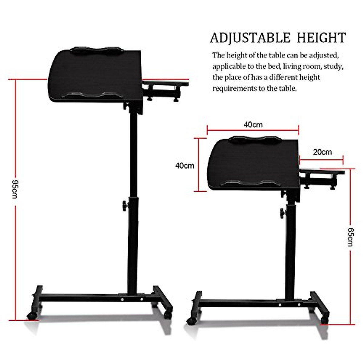 Portable Mobile Laptop Desk, Home Office Study Writing Table Computer Table Bedroom Laptop Study Desk, Student Workstation Study Reading Writing Desk PC Laptop Table (Black)
