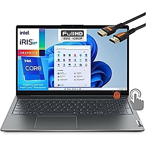 Lenovo 2022 IdeaPad 5i Laptop, 10 Cores Intel 12th gen i5-1235U, 15.6" Full HD Touch Display, 16GB RAM, 1TB PCIe SSD, Wi-Fi 6, Fingerprint Reader, Webcam, w/HDMI Cable
