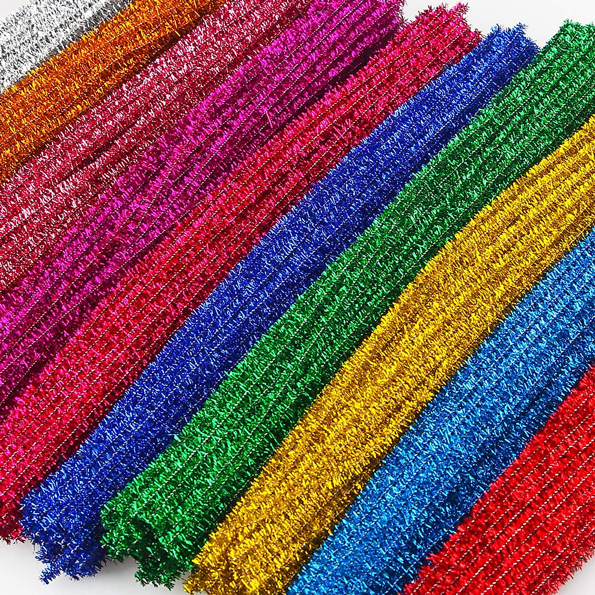 Value Pack 700 Pieces Glitter Assorted Colors Chenille Stems Tomorotec Pipe Cleaners 0.24 x 12 Inch for DIY Art Supplies Hand Craft for Kids, Class and etc.