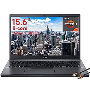 Acer Aspire 5 15.6" Slim Laptop Octa-core AMD Ryzen 7 5825U AMD Radeon Graphics Backlit KB USB Type-C Long Battery Life Windows 11 Home 64-bit W/HDMI (16GB RAM | 512GB SSD)