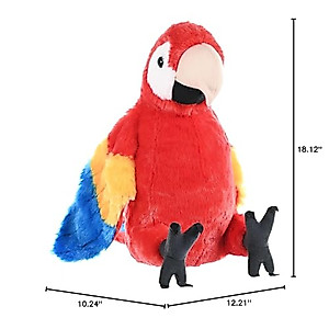 Wild Republic Scarlet Macaw Plush, Stuffed Animal, Plush Toy, Gifts for Kids, Cuddlekins 12 Inches