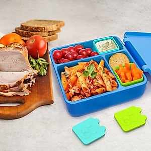 MORLIKE LIVING Dips Containers To Go, Silicone Salad Dressing Container, 4 oz Small Condiment Container with Leakproof Lid - Food Safe Storage for School Lunch Box Picnic Travel (Green- Mint)