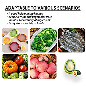 rimzuej 4PC Fruit and vegetable Anti-oxidation Storage Box,Silicone Fruit Storage Box, Storage Containers for Fridge, Reusable Food Saver for Avocado Tomato Onion Lemon（4-pack）