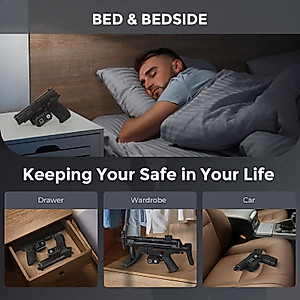 ONNAIS Defender SE Biometric Trigger Lock for Handguns, Rifles and Shotguns, Fingerprint Gun Trigger Lock with Keys, Keypad, Quick Release Gun Lock for Home, Travel, Car
