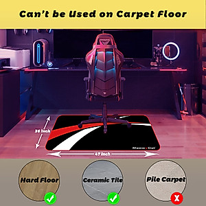 MammyGol Chair Mat for Hardwood Floor, 36"x47" Gaming Chair Mat for Hard Floors, Office Computer Desk Chair Mat Anti-Slip Floor Protector, Easy to Clean, Red