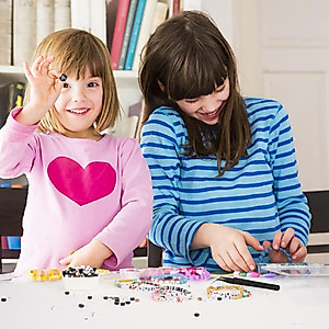 1900Pcs 7 Colors Round Letter Beads 4×7mm Acrylic Alphabet Beads with 1 Roll Elastic String for Bracelet Necklace Jewelry Making Supplies