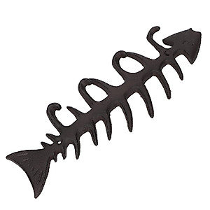 QANYEGN Wall Moted Towel Rack, Fish Bones Towel Rack, European Metal Towel Rack with 4 Hooks for Home Kitchens, Bathrooms and (B)