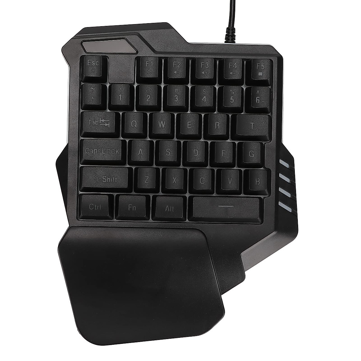 LISND One Handed Keyboard, Plug and Play One Handed Gaming Keyboard Ergonomic Design Wide Compatibility for Dorm for Game for Home