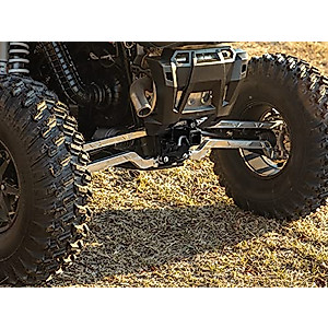 SuperATV Black Rear Receiver Hitch for 2018-2021 Polaris RZR XP Turbo S | 2019-2021 RZR XP 4 Turbo S | Fits Standard 2" Attachments | 3/16" Heavy-Duty Steel | Includes Cotter Pin and Hitch Pin